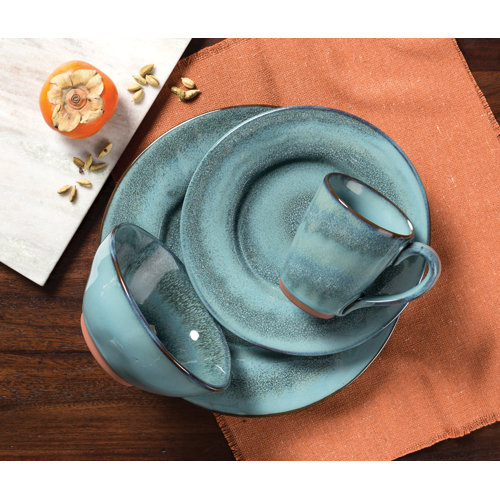 Sango Toren Denim Blue Stoneware 16 Pc Dinnerware Set - Service for 4 ...
