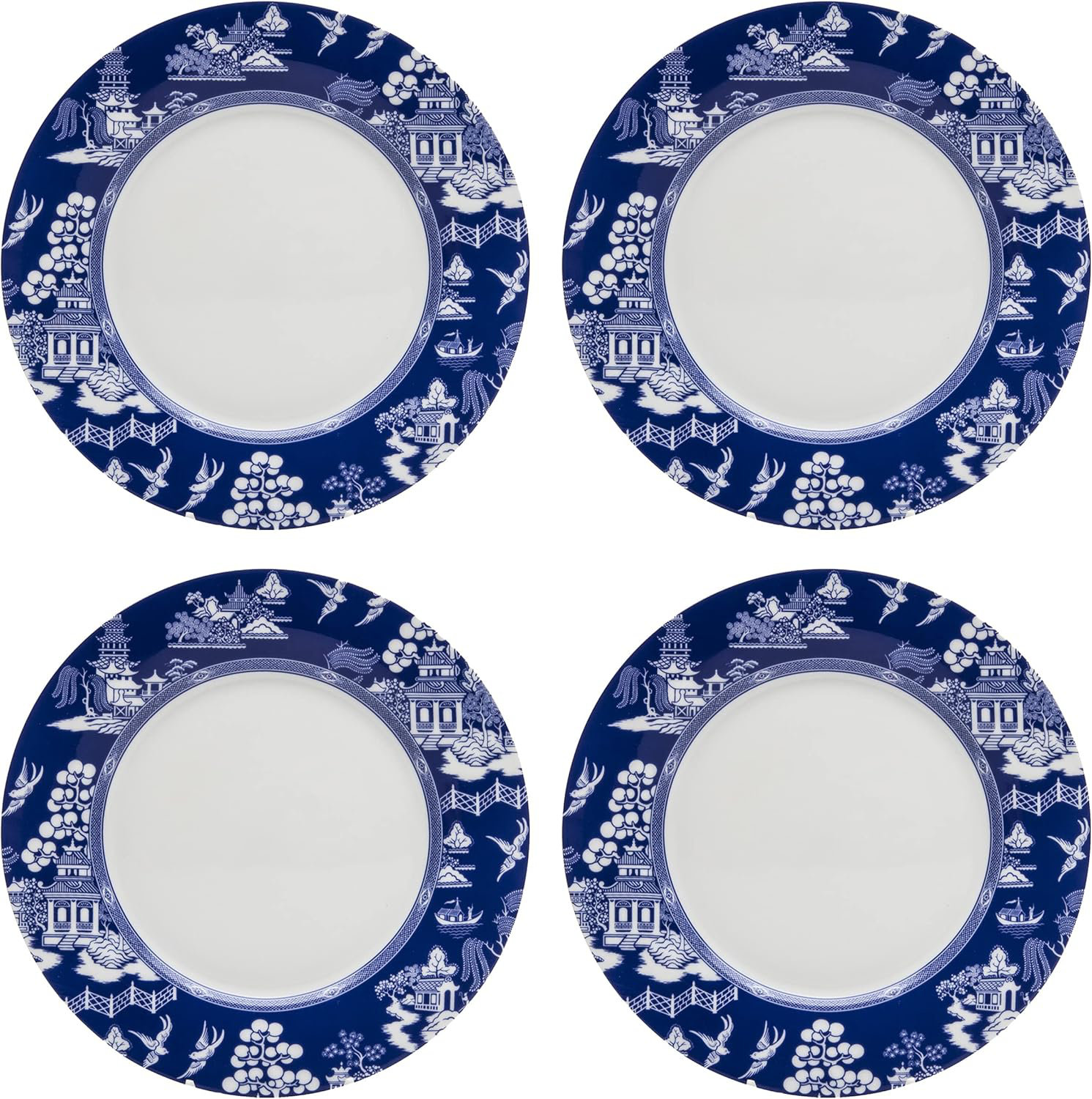 Alcott Hill® Blue Willow Scene Border, Set Of 4 Dessert/Salad Plates 7. ...