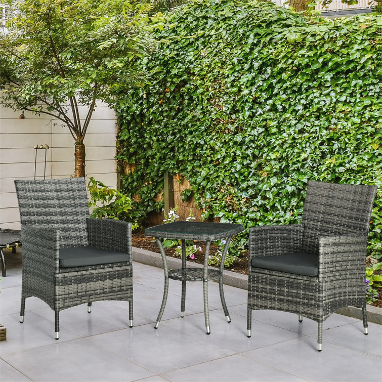 Hot Sale ClassicLiving Piece Rattan Bistro Set, Wicker Garden Furniture ...