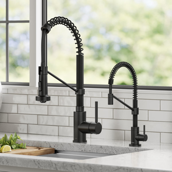 Kraus Bolden Commercial Style Pull Down Kitchen Faucet And Water Filter ...