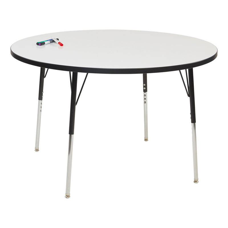 Learniture Adjustable-Height Dry-Erase Round (48" D) Activity Table ...