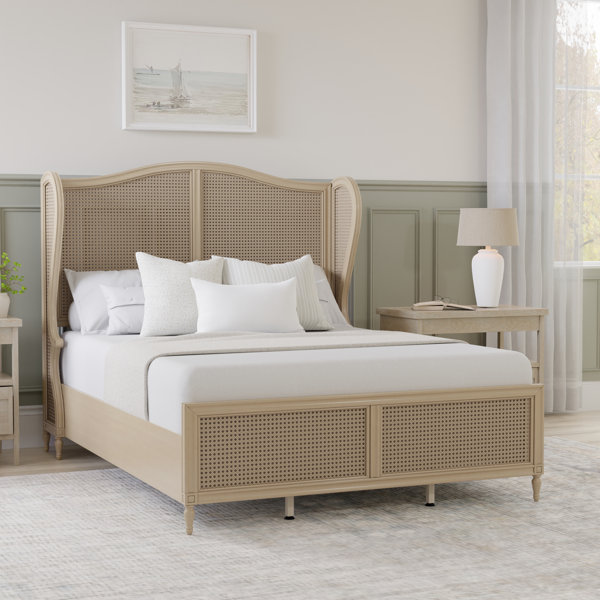 Bayou Breeze Biebel Solid Wood Wingback Bed | Wayfair