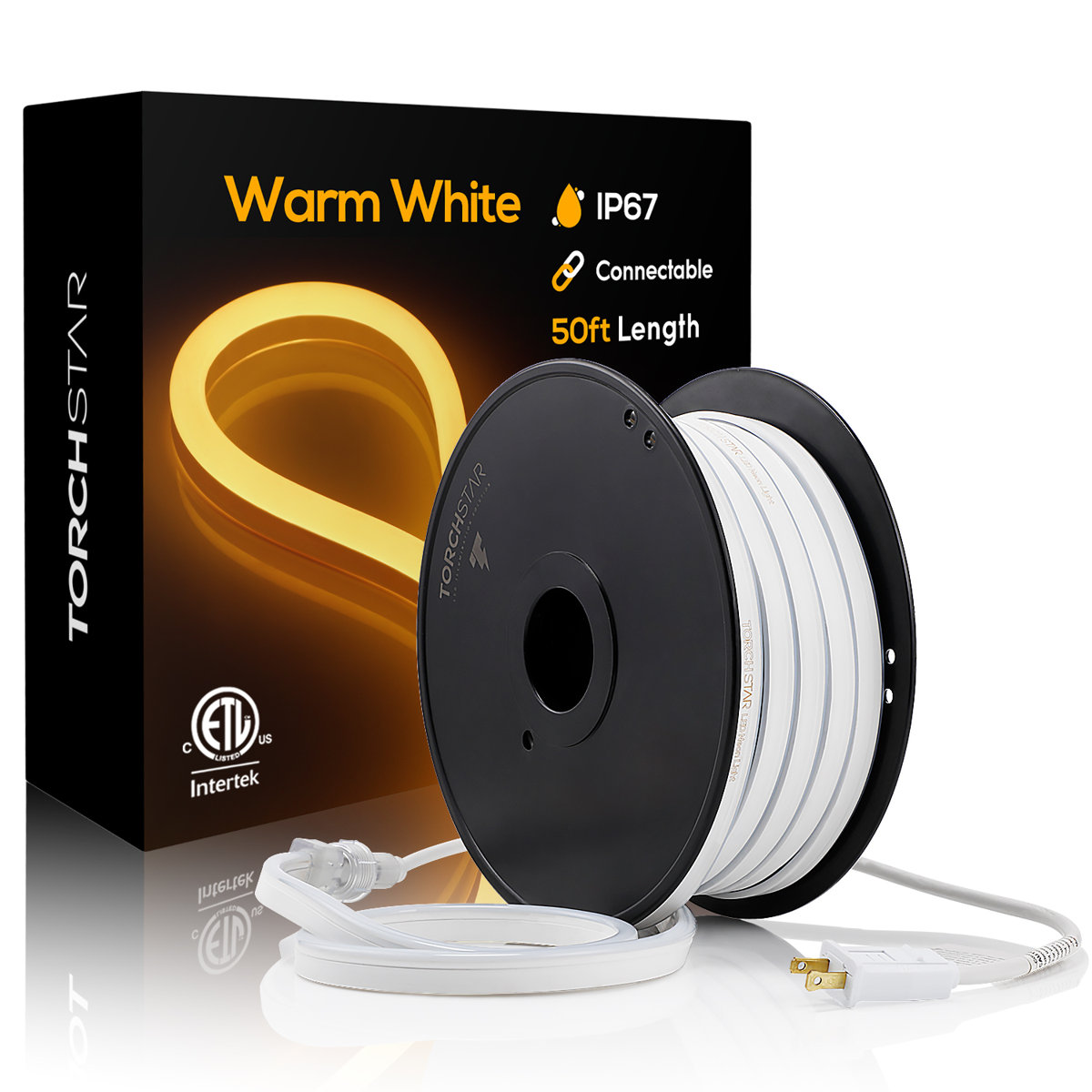 The Holiday Aisle® 50FT LED Rope Lights Outdoor, IP67 Waterproof, AC ...