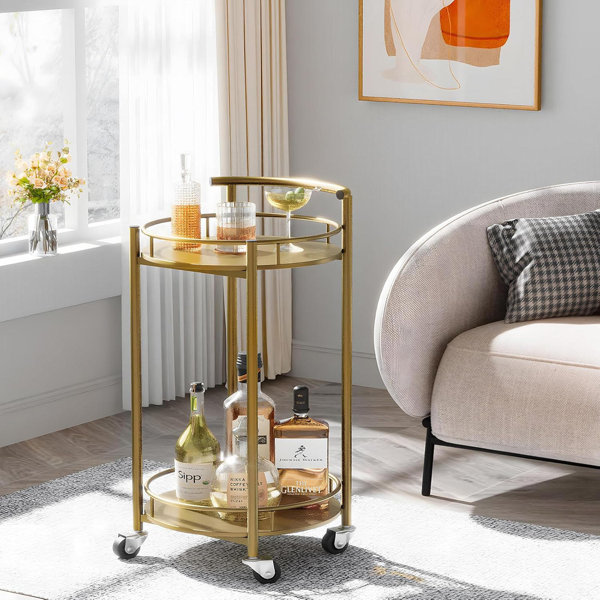 Gold Bar Carts | Gold Bar Cart With Wheels & Gold Drinks Trolley