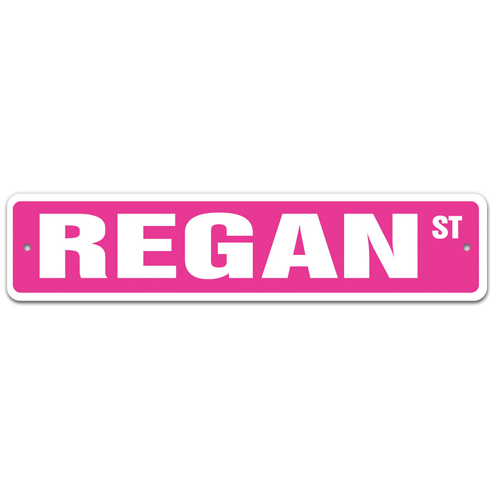 Trinx REGAN Aluminum Street Sign Childrens Name Room Metal Sign ...