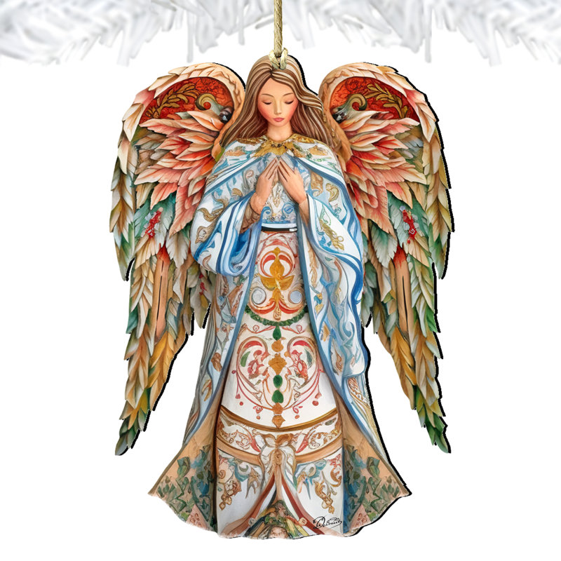 Designocracy Elegant Angel of Hope Wooden Ornament by G. DeBrekht | Wayfair