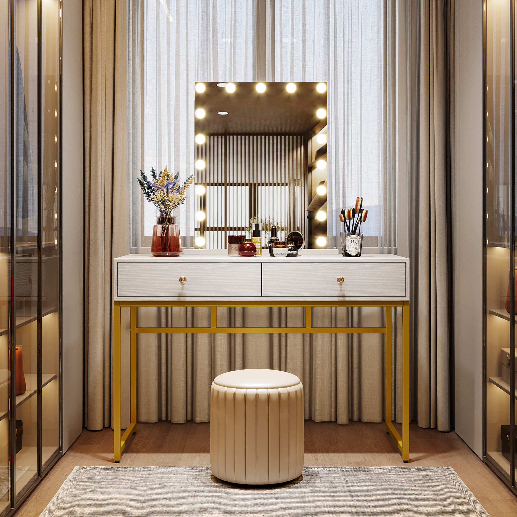 Mercer41 Vanity With Lighted Mirror - Wayfair Canada