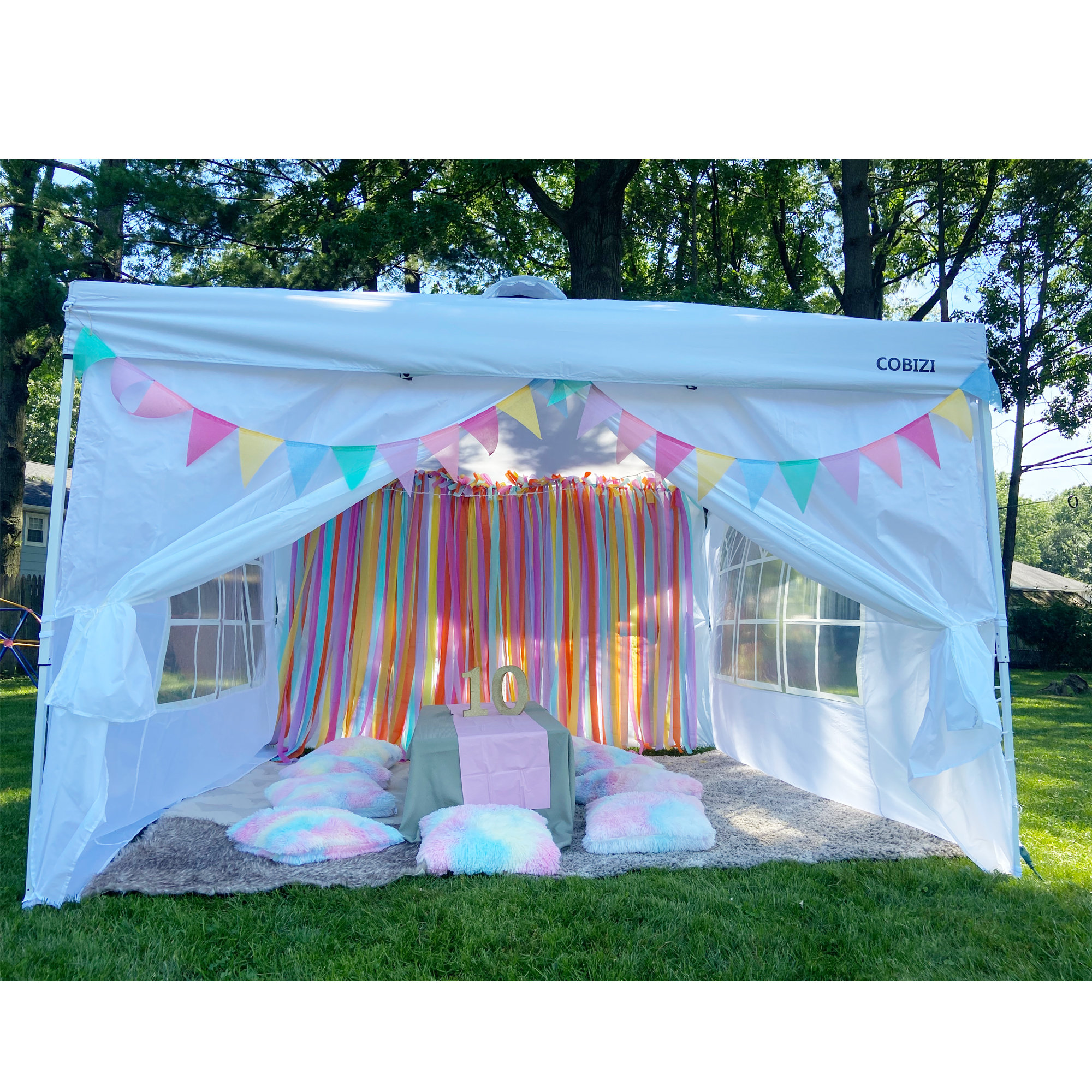 DreamDwell Home 10 Ft. W X 10 Ft. D Steel Pop-Up Waterproof Canopy Tent ...