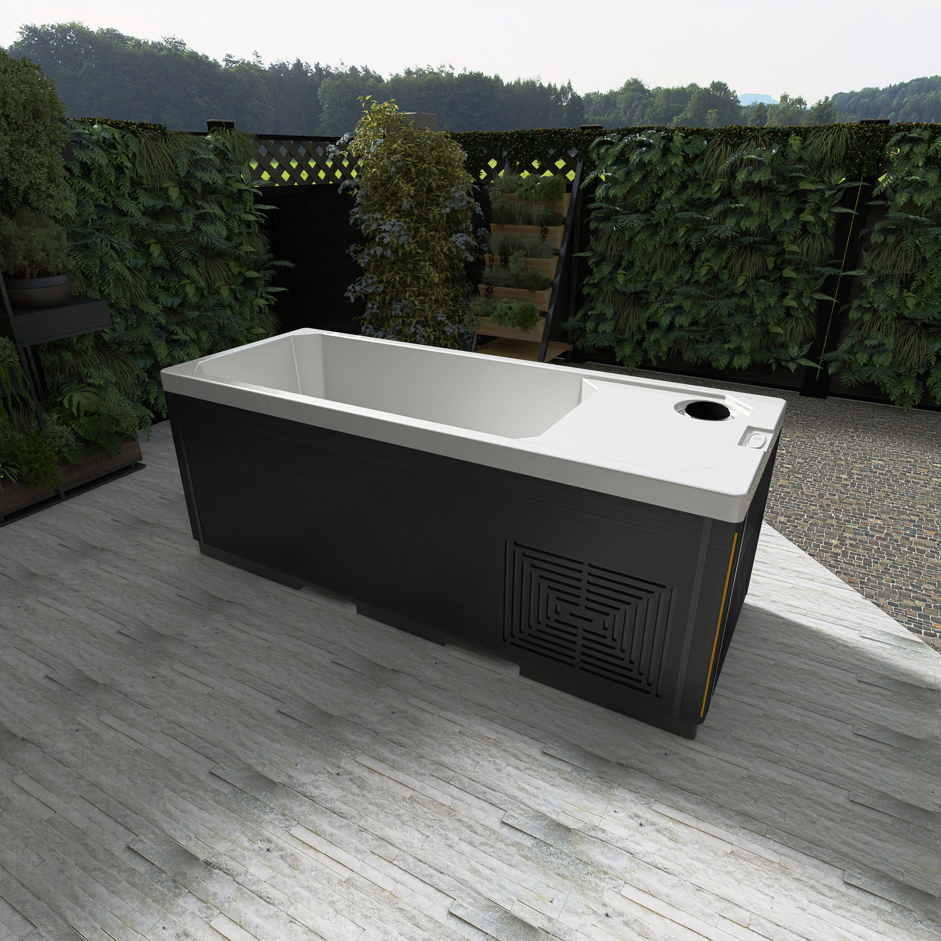 HOME ART Moveable Cold Plunge, built-in Chiller & Heater Ice Tub ...