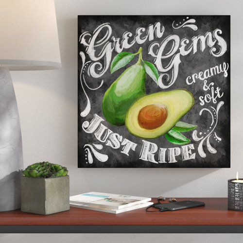 Wrought Studio 'Chalkboard Avocado' Acrylic Painting Print on Wrapped ...