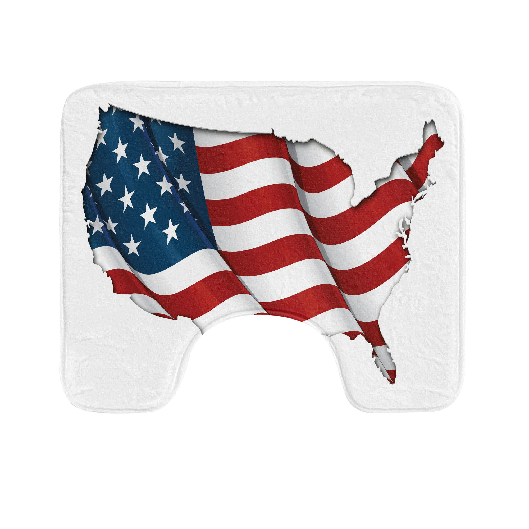 East Urban Home World Map Toilet Mat U-Shape Bathroom Rug 20" White Red ...