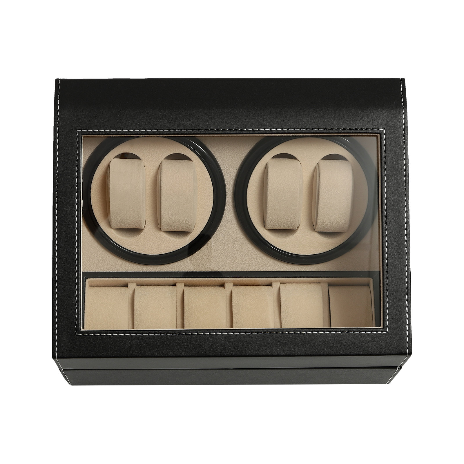 Red Barrel Studio® Automatic Rotation 10 Watch PU Display Box W/ Lid ...