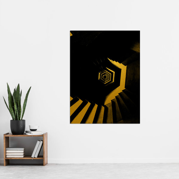 George Oliver Gold Effect Yellow Black Hexagon Stairs Architecture by ...