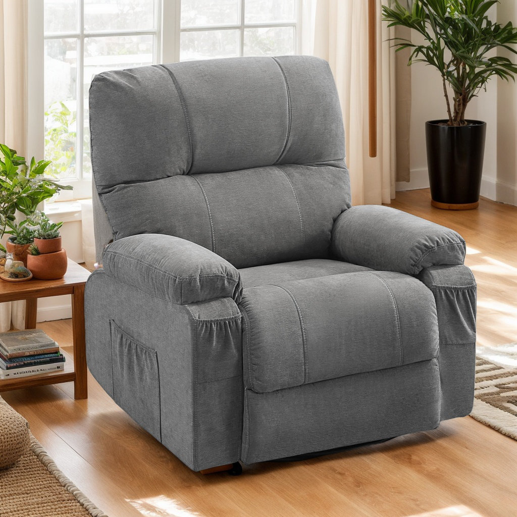 Latitude Run® Swivel Recliner Chair, 360 Degree Manual Rotating Chair ...