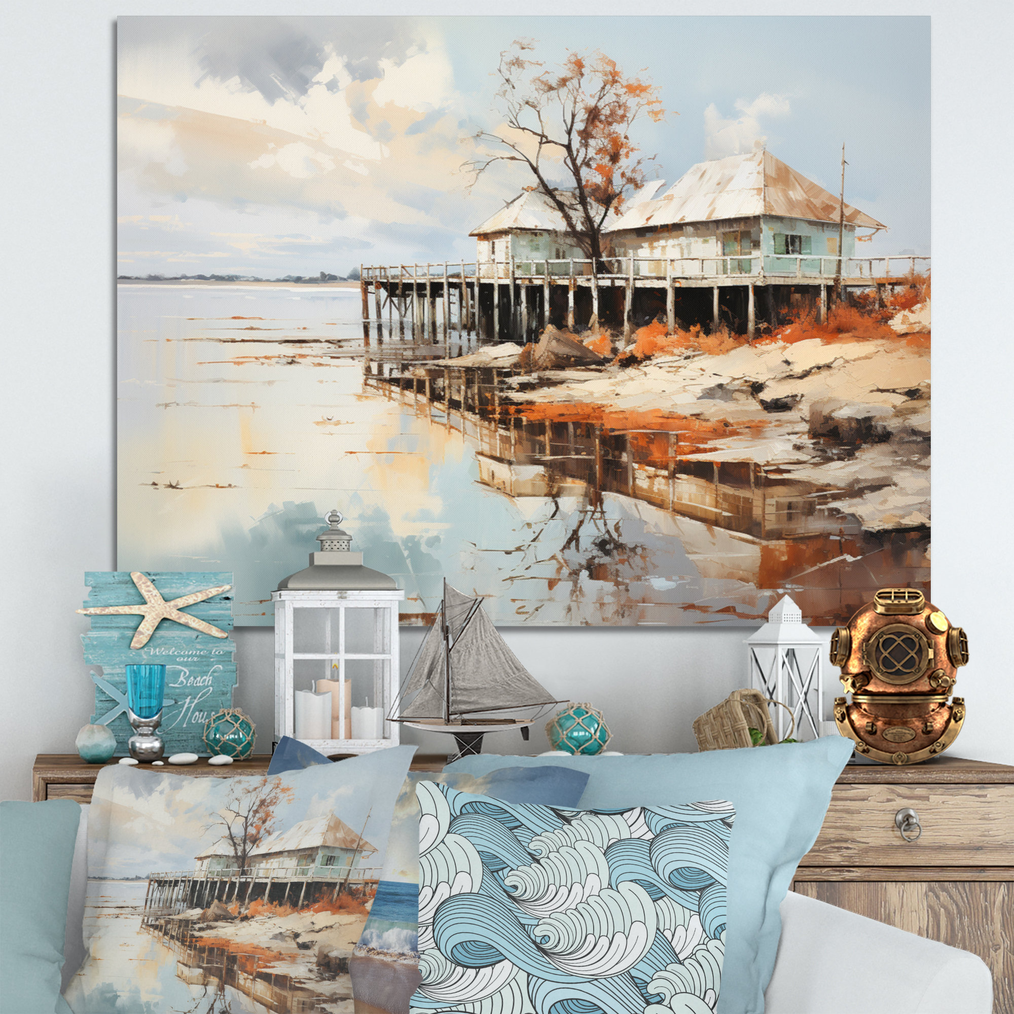 Winston Porter Pier Weathered Memories I On Canvas Print | Wayfair