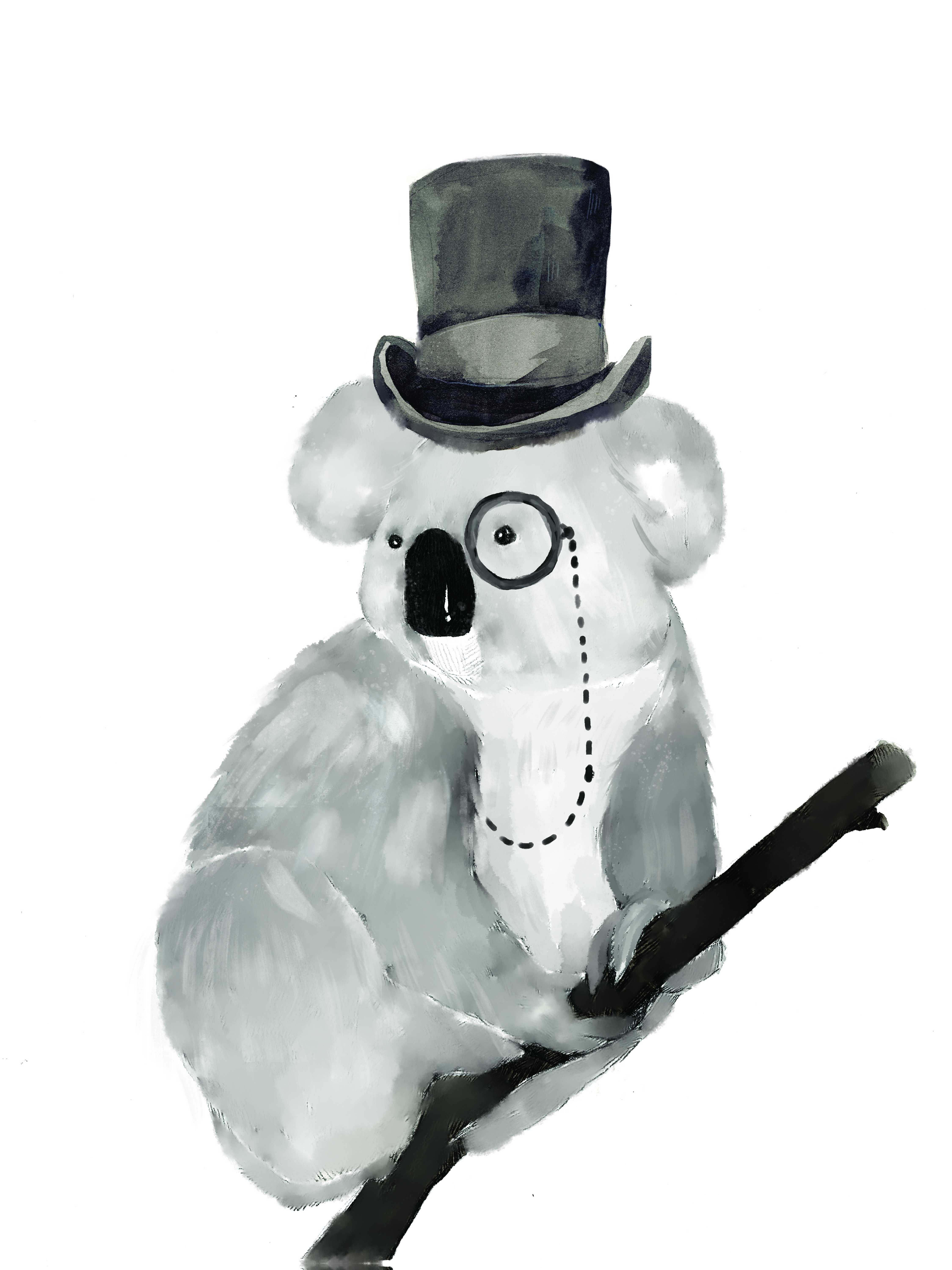 Trinx Fancy Koala - Wrapped Canvas Print | Wayfair