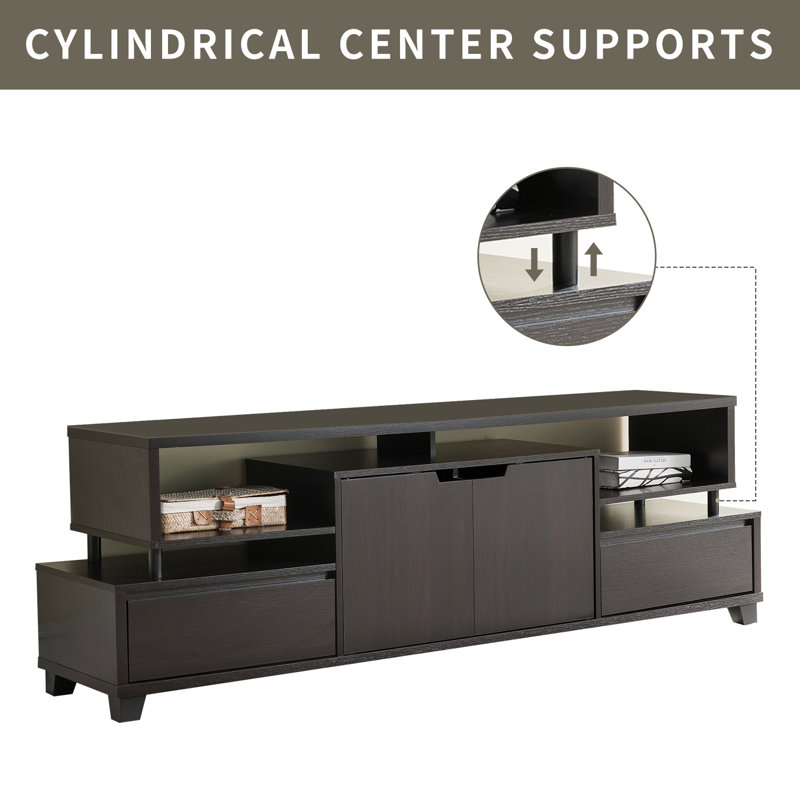 Latitude Run® 70-inch TV Console Entertainment Media Center Stand Flat ...