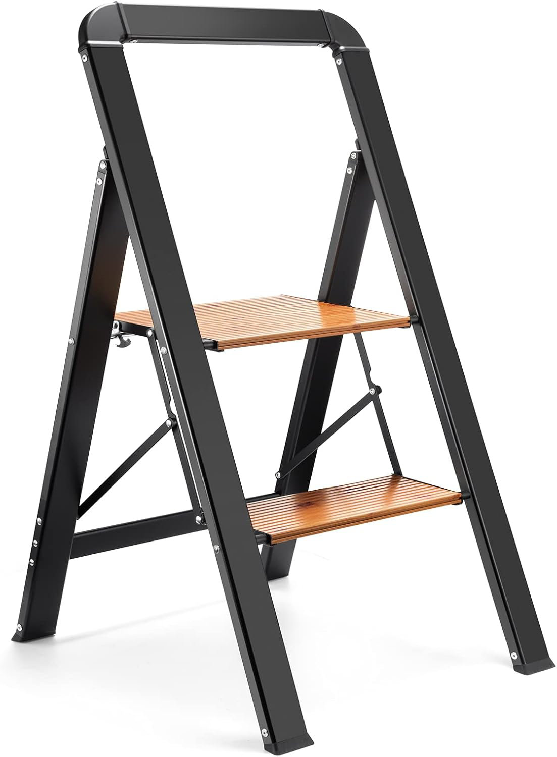 Hokku Designs 2 Step Stool Folding Step Ladder,Aluminum Lightweight ...