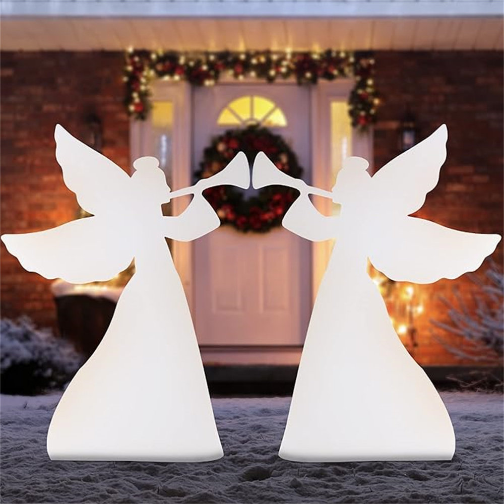 The Holiday Aisle® 3Ft Set Of 2 Outdoor Christmas Angel Yard ...