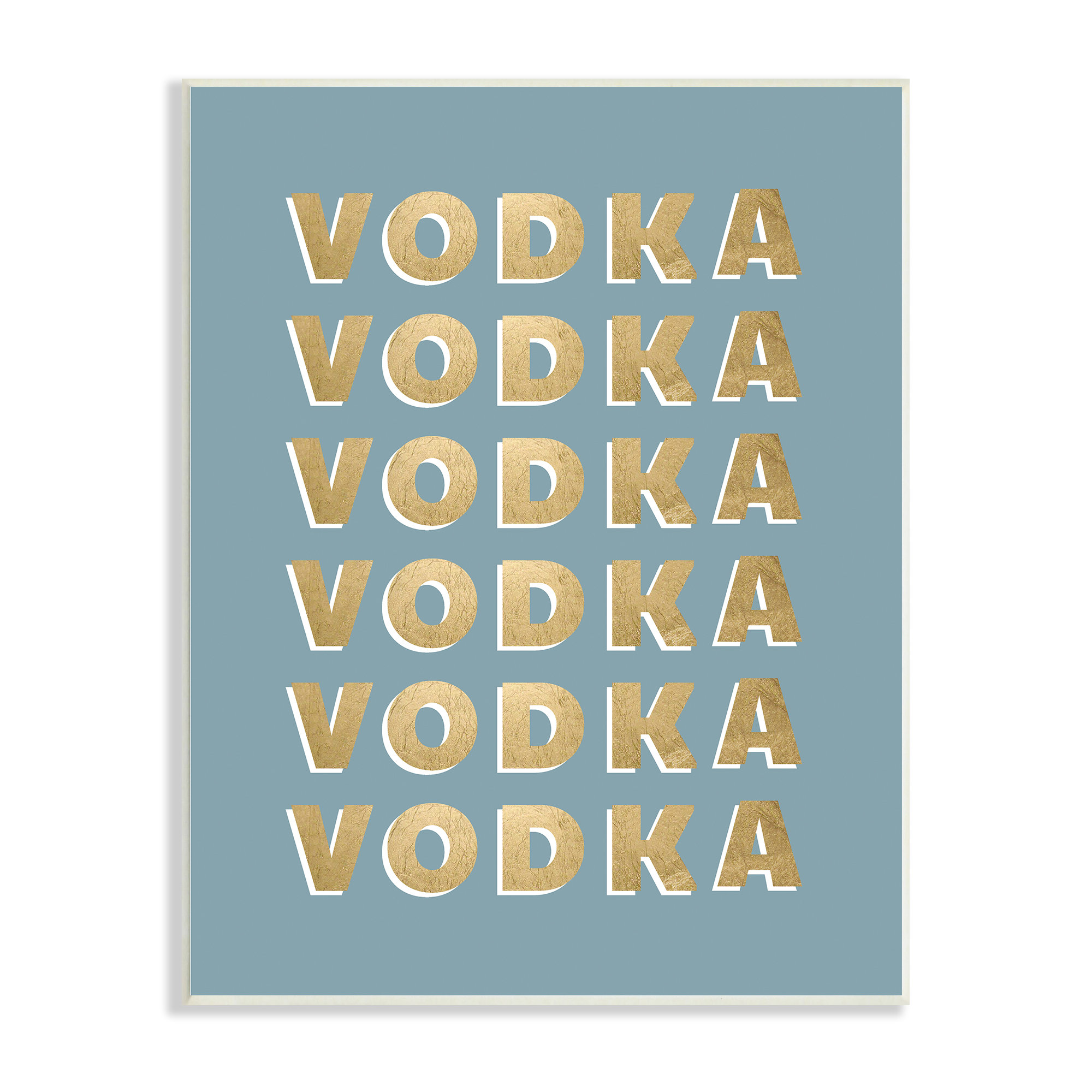 Stupell Industries Glam Vodka Text Pattern Teal Background White Framed ...