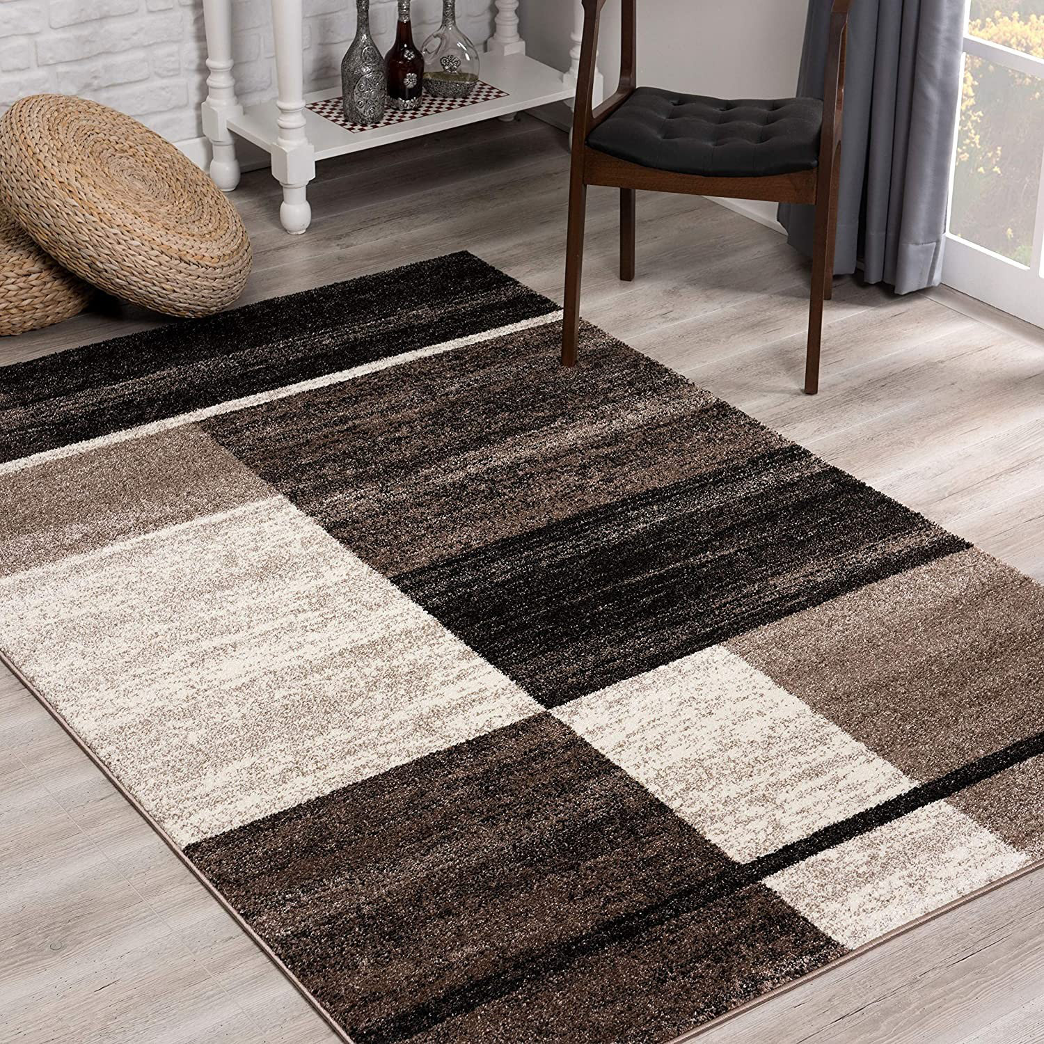 Latitude Run® Geometric Brown/Beige Area Rug | Wayfair