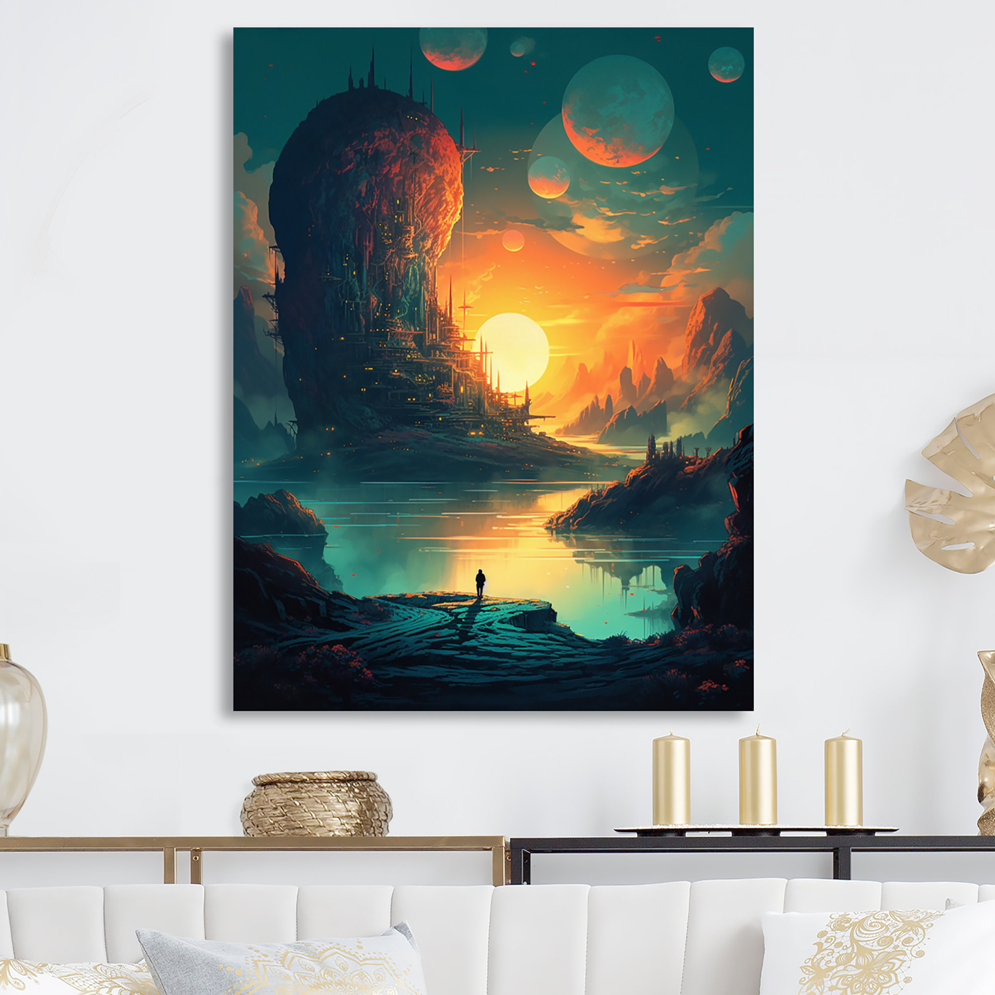 Red Barrel Studio Futuristic Dreams I - Space Metal Wall Décor ...