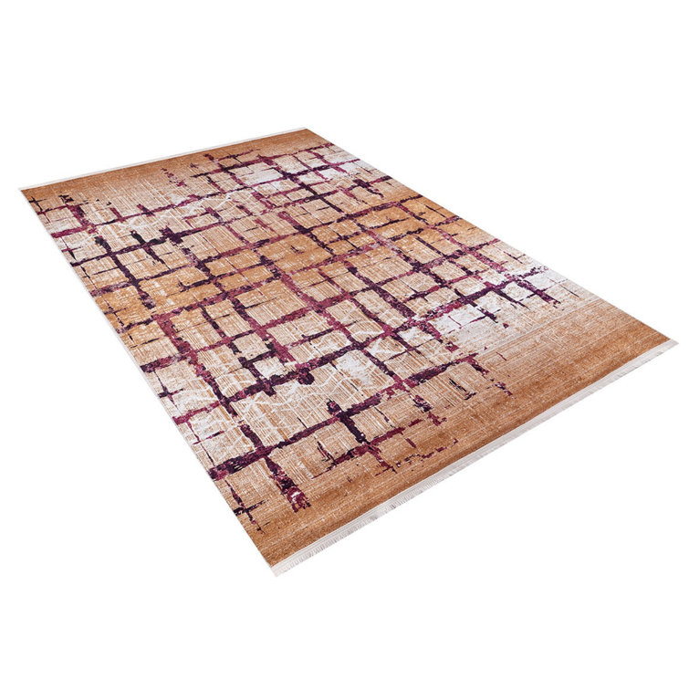 Hargun Usso Striped Machine Woven Orange Area Rug | Wayfair.co.uk