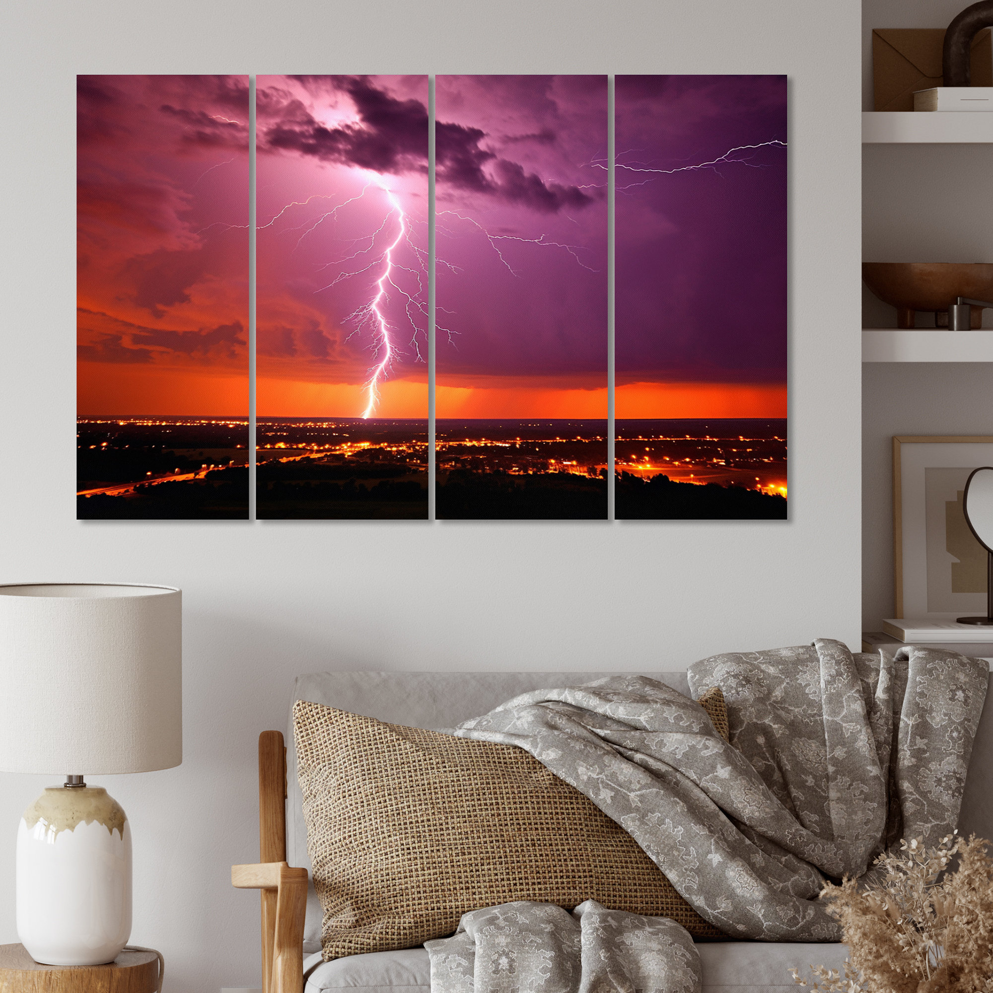 Ebern Designs Dramatic Thunderstorms III On Canvas 4 Pieces Print | Wayfair