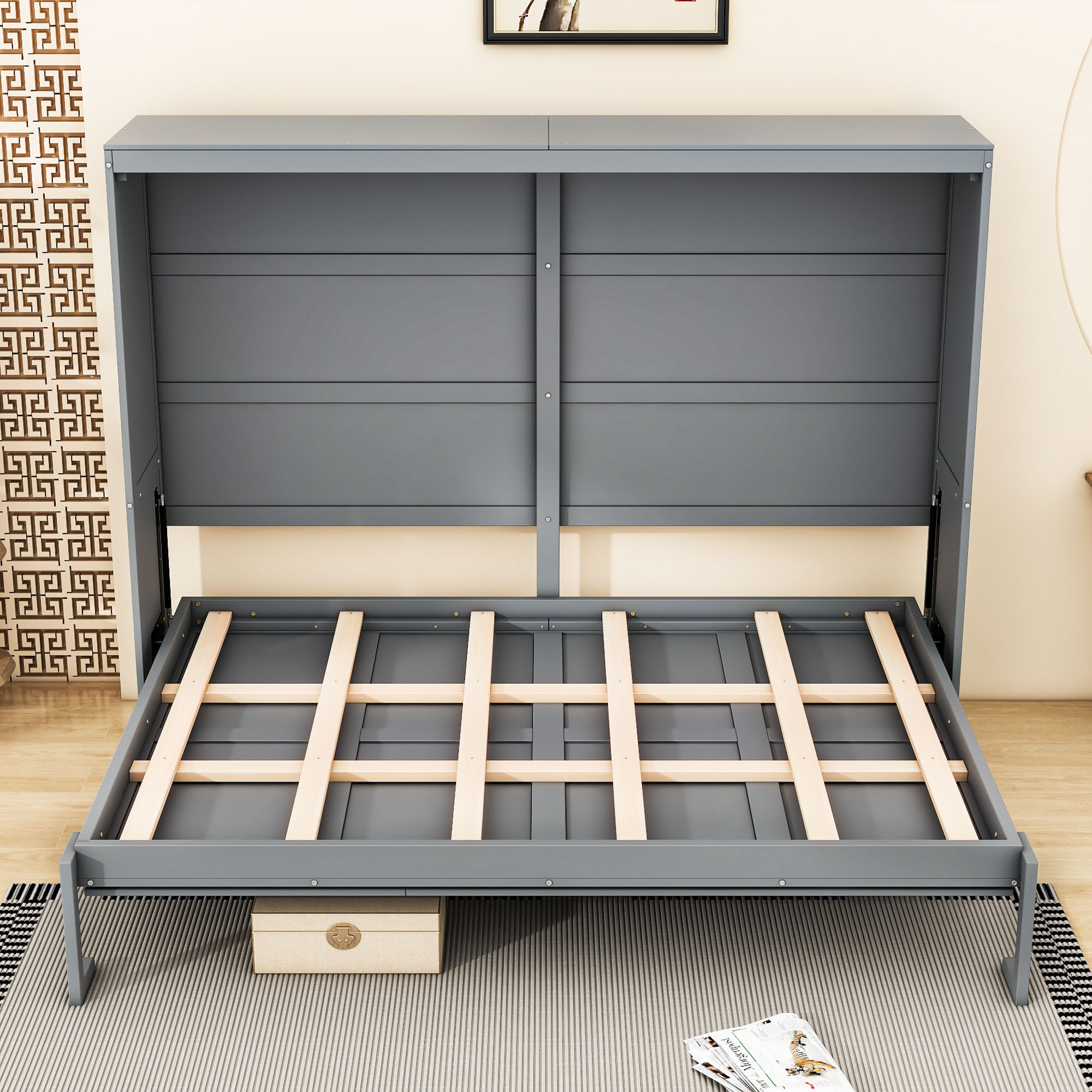 Red Barrel Studio® Curran Wood Murphy Bed Wall Bed | Wayfair