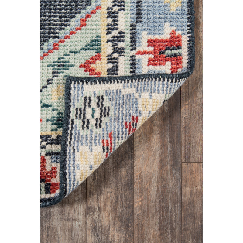 Charlton Home® Capriola Oriental Hand-Knotted Wool/Cotton Blue/Gray ...