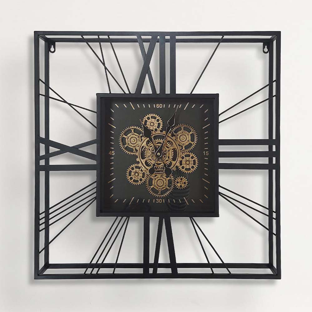 Trent Austin Design Living Room Wall Clocks With Metal Frame, Black ...