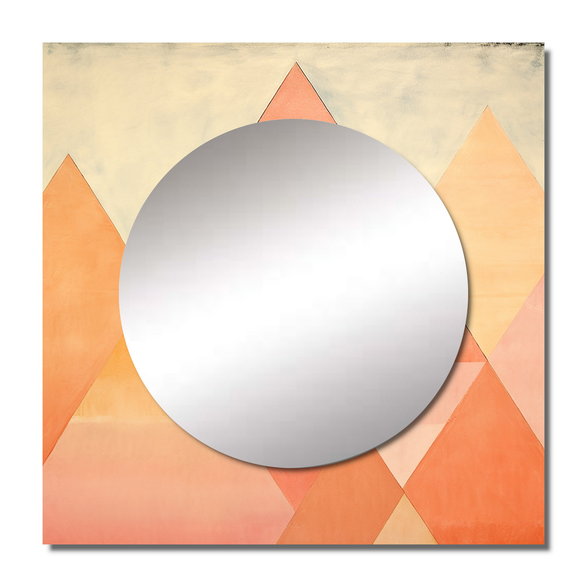 East Urban Home Cheyane - Peachy Pyramids Shapes Abstract Shapes Large ...