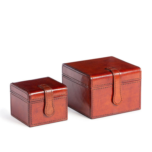 Red Barrel Studio® Leather Valet Storage Boxes, Set Of 2 | Wayfair