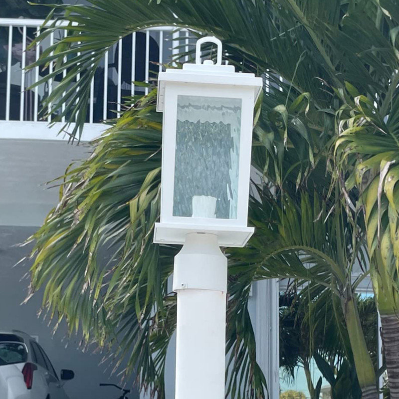 Winston Porter Dusk to Dawn Outdoor Post Light Fixture with Pier Mount ...