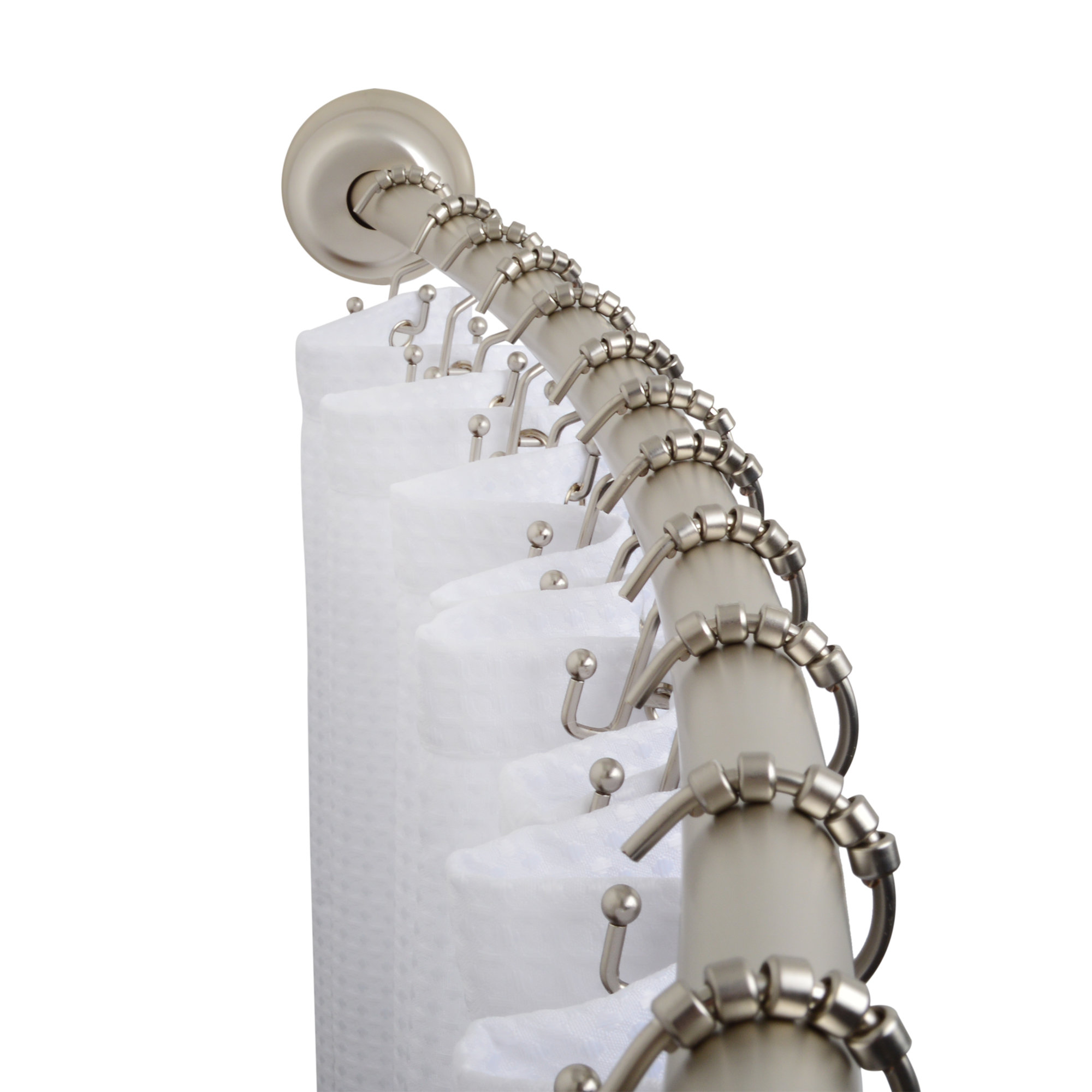 Utopia Alley Rustproof Fixed Mount Single Curved Shower Rod, Aluminum ...