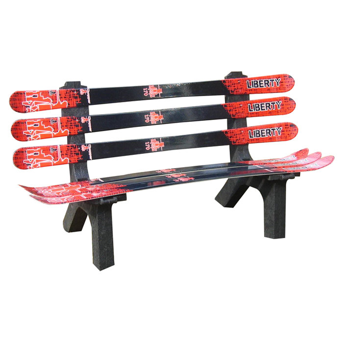 Ski Chair Snow Ski Recycled Plastic Garden Bench made from real Snow ...