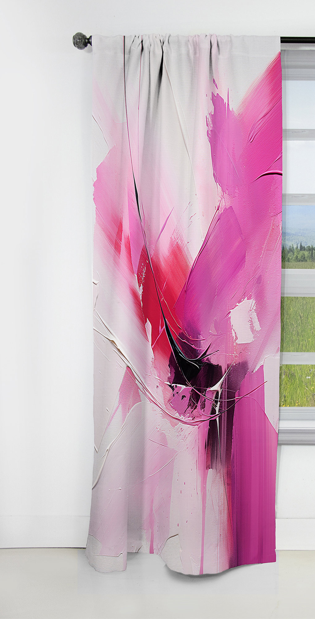 East Urban Home Jovany - Fuchsia Curtain - Blackout Floral Curtain - 1 ...