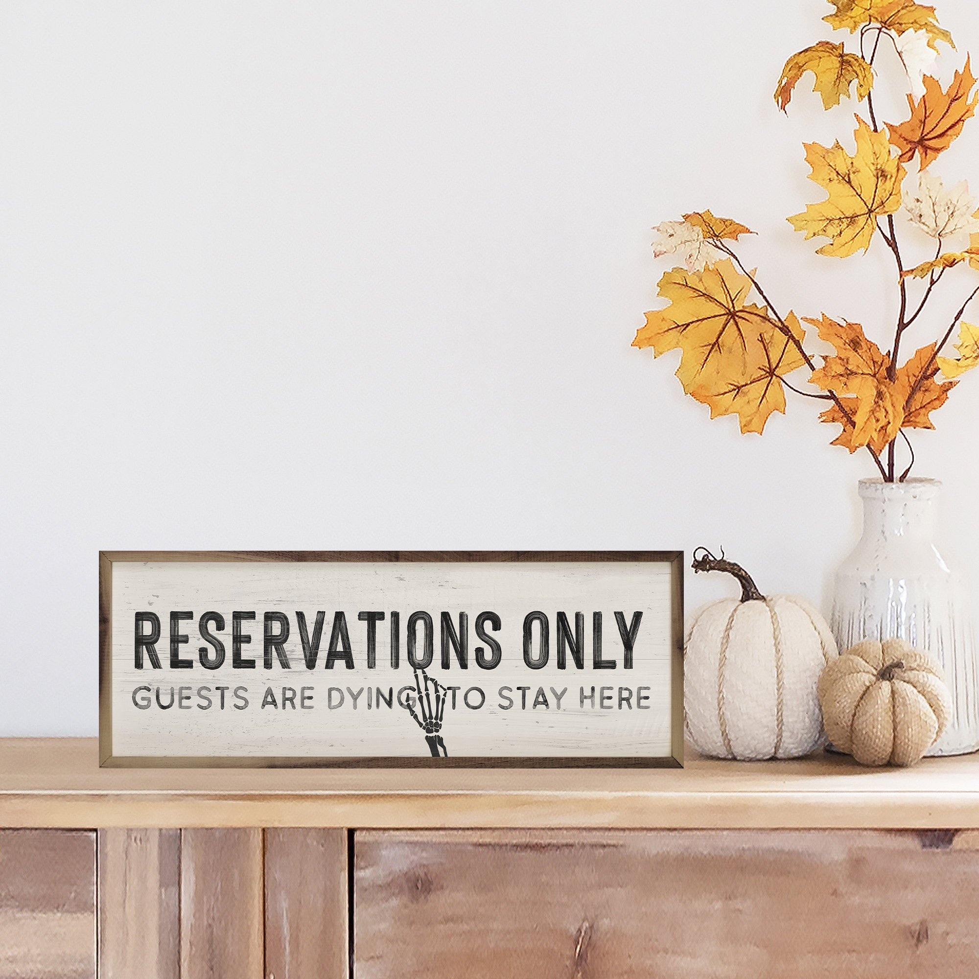Gracie Oaks " Reservations Only Skeleton Hand " on | Wayfair