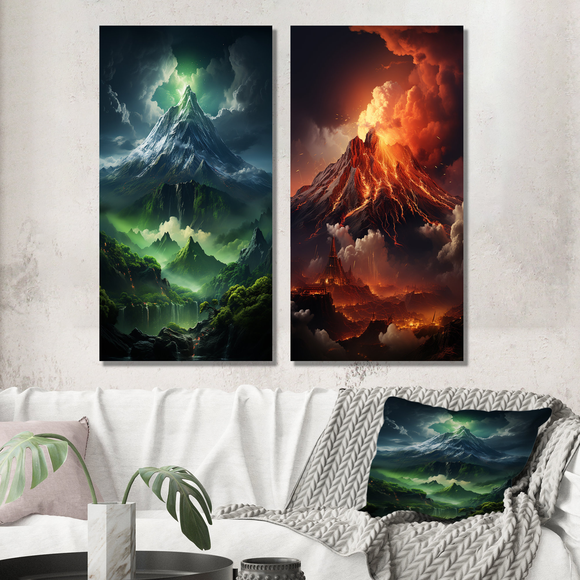 Latitude Run® Volcano Volcanic Awakening - Volcano Metal Prints Set Of ...