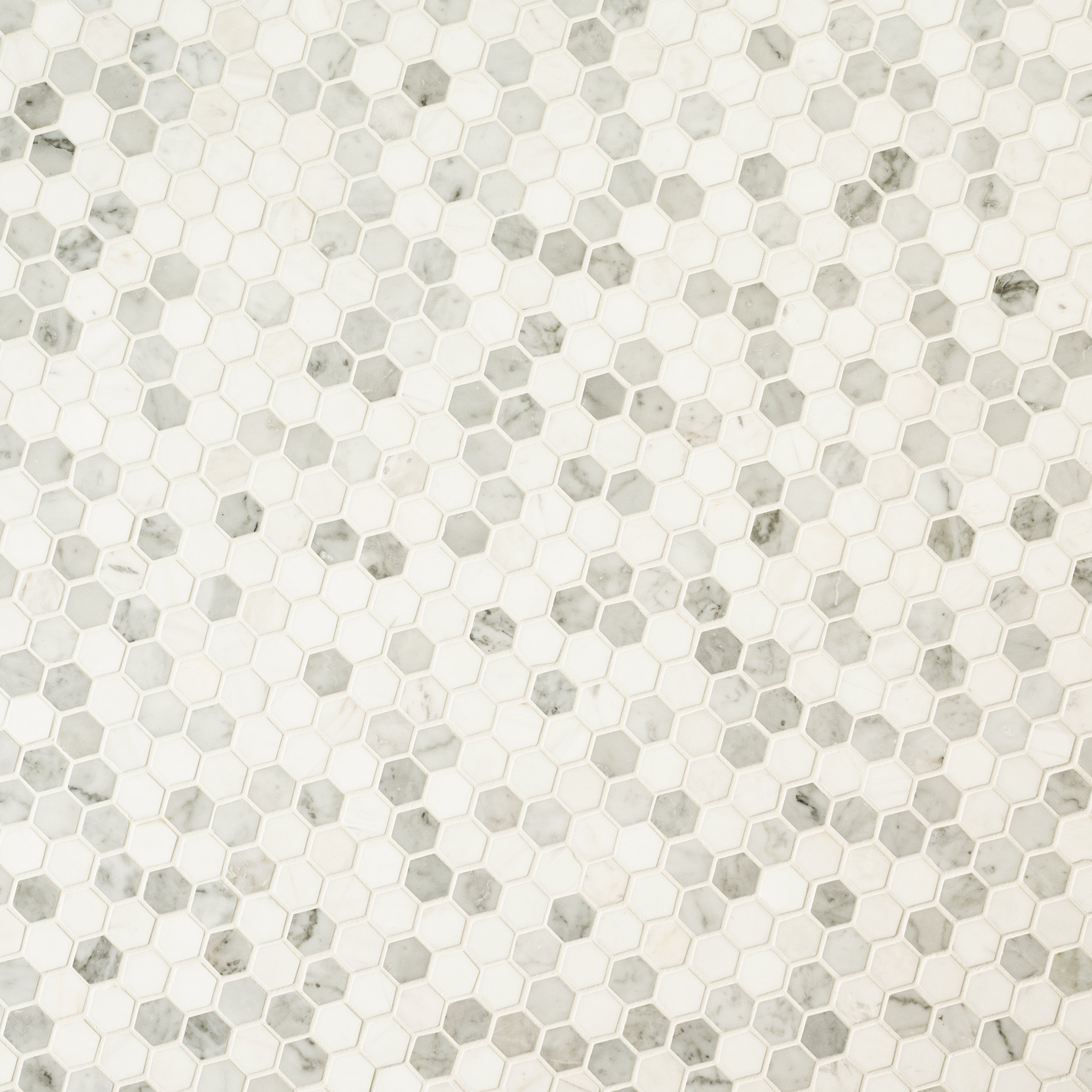 Ackland Calabria Frost Hexagon 12 in. x 12 in. Polished Marble Mosaic ...