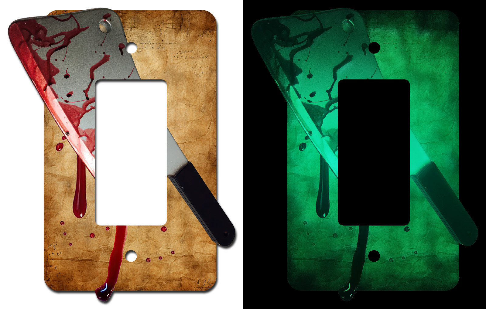 Off The Wall Plates - Bloody Cleaver Horror Glow in the Dark Decorative ...