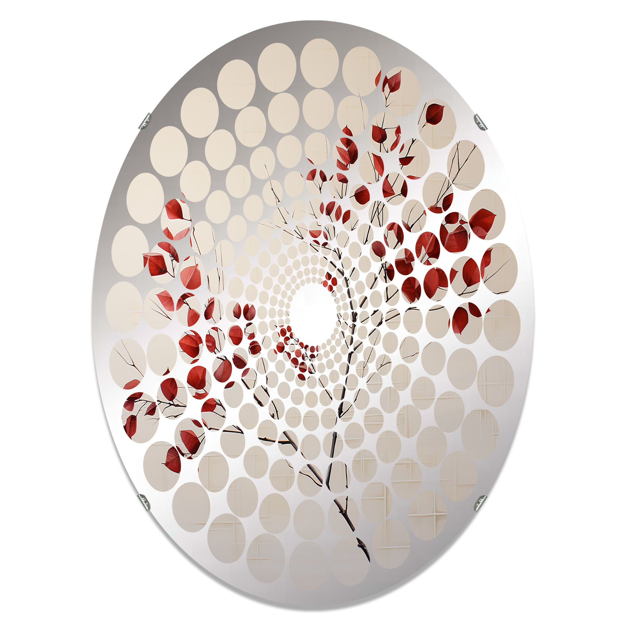 East Urban Home Minimalist Garnet Grace Leafy Dreamscape I - Radial Dot ...