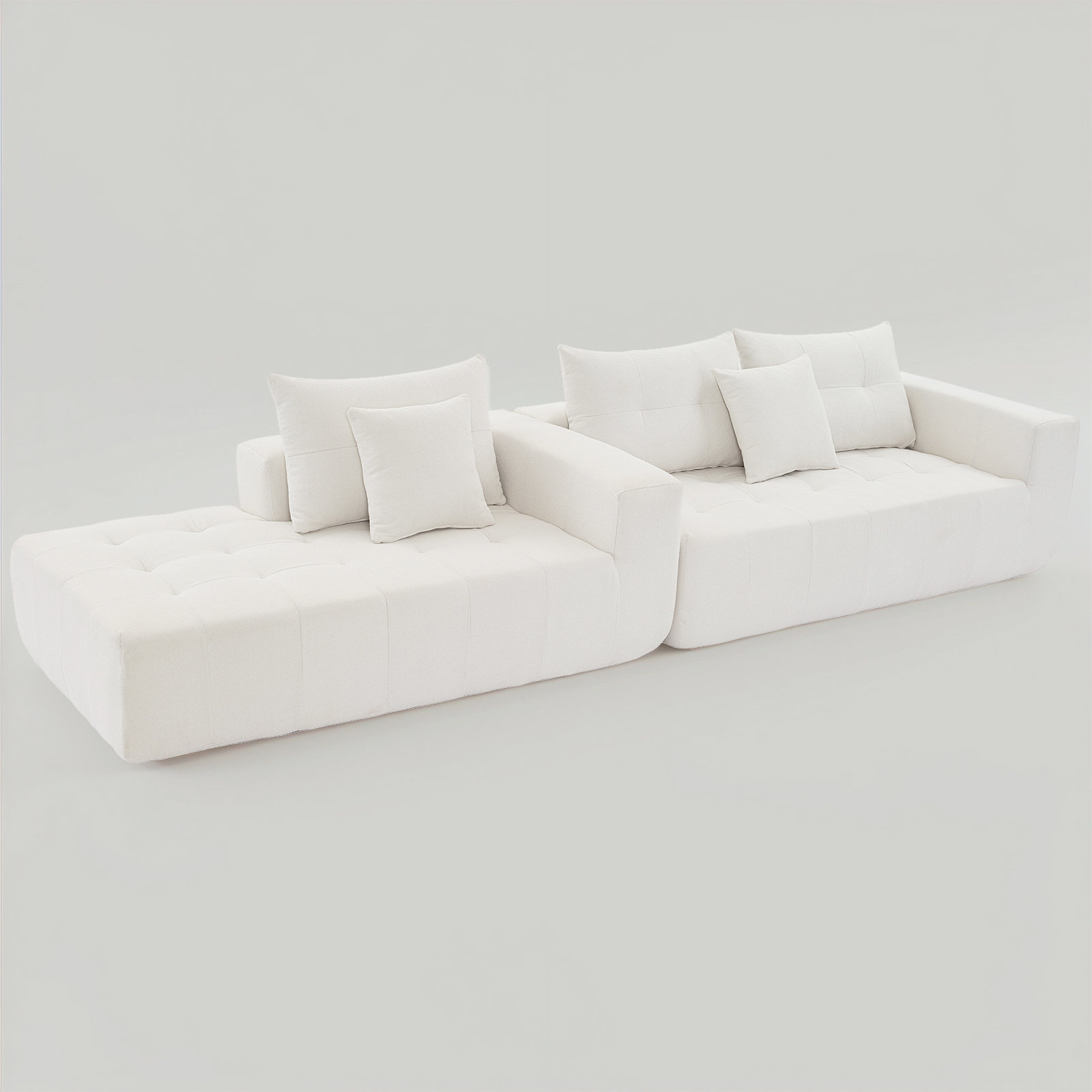 Latitude Run® L-Shaped Sectional Sofa Set -Linen Upholstery,For Living ...