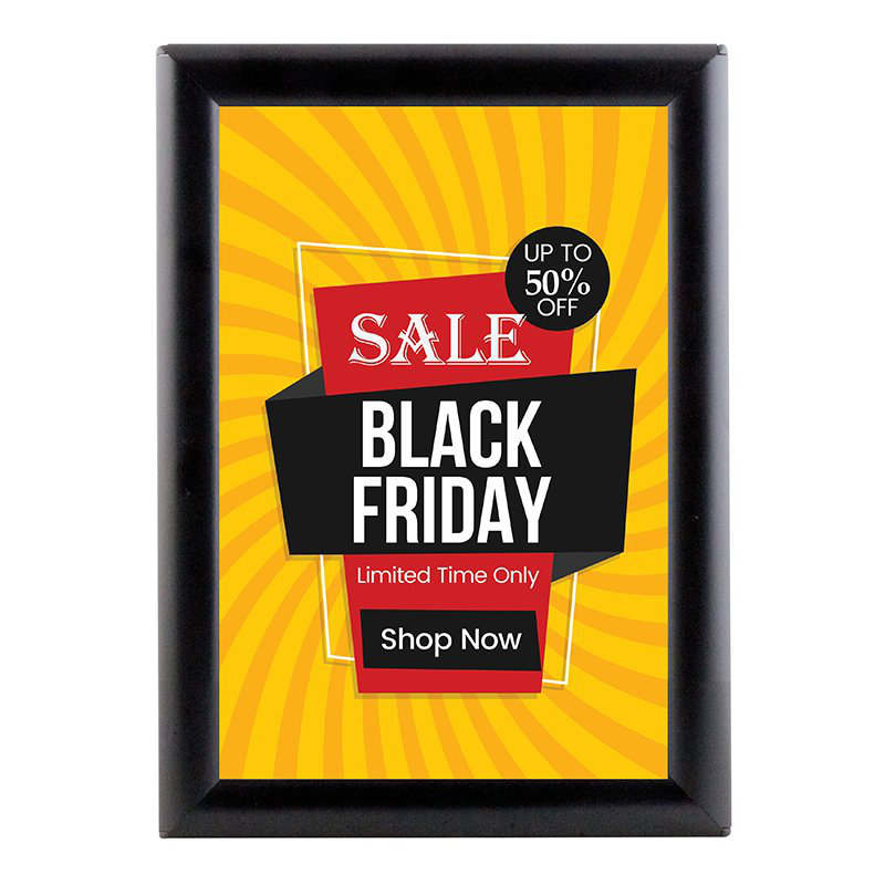 MT Displays Opti Snap Poster Frame 8.5x11 Inch Black 1" Aluminum ...