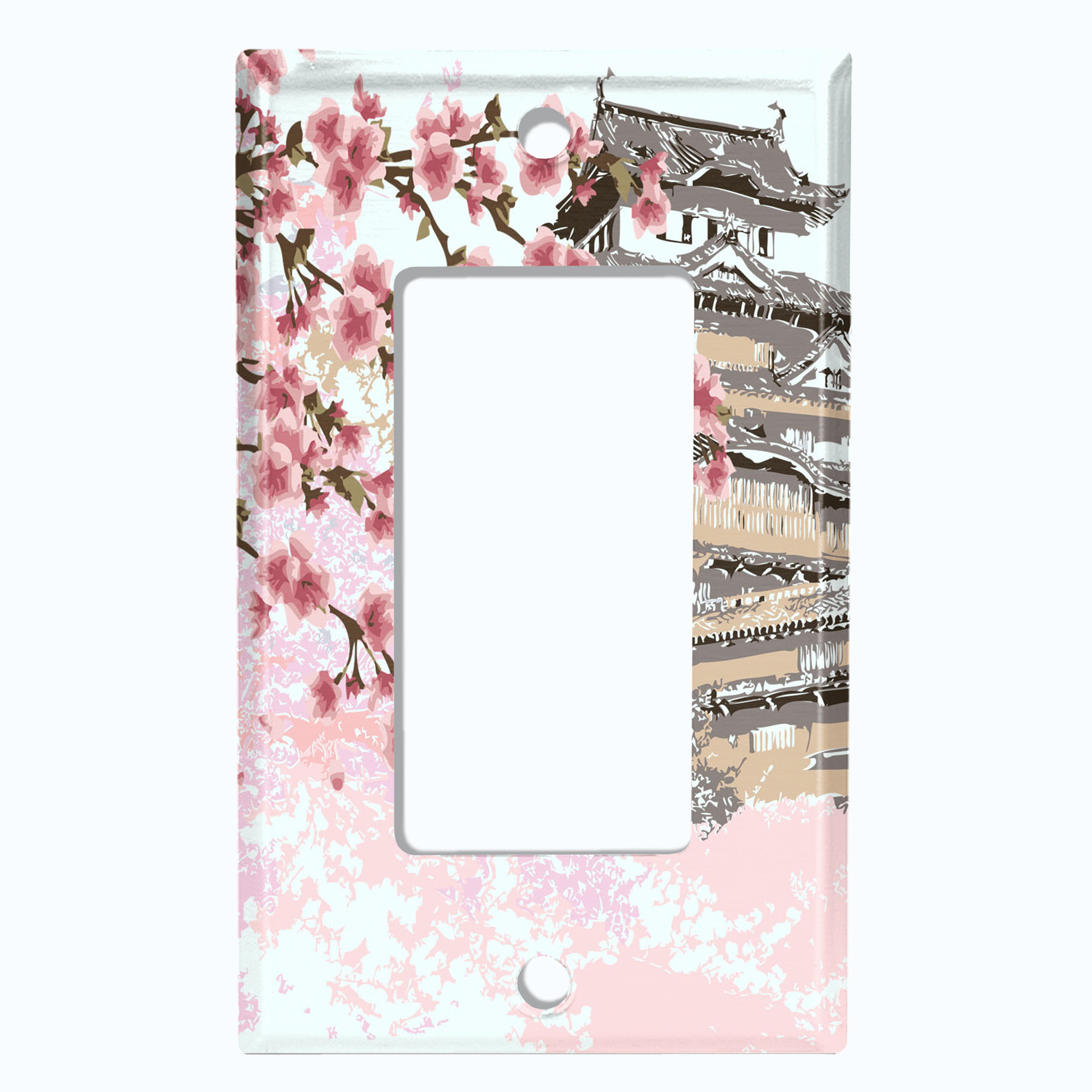 WorldAcc Metal Light Switch Plate Outlet Cover (Japanese Sakura Flower ...