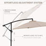 Arlmont & Co. 10ft Offset Hanging Market Patio Umbrella With Base ...