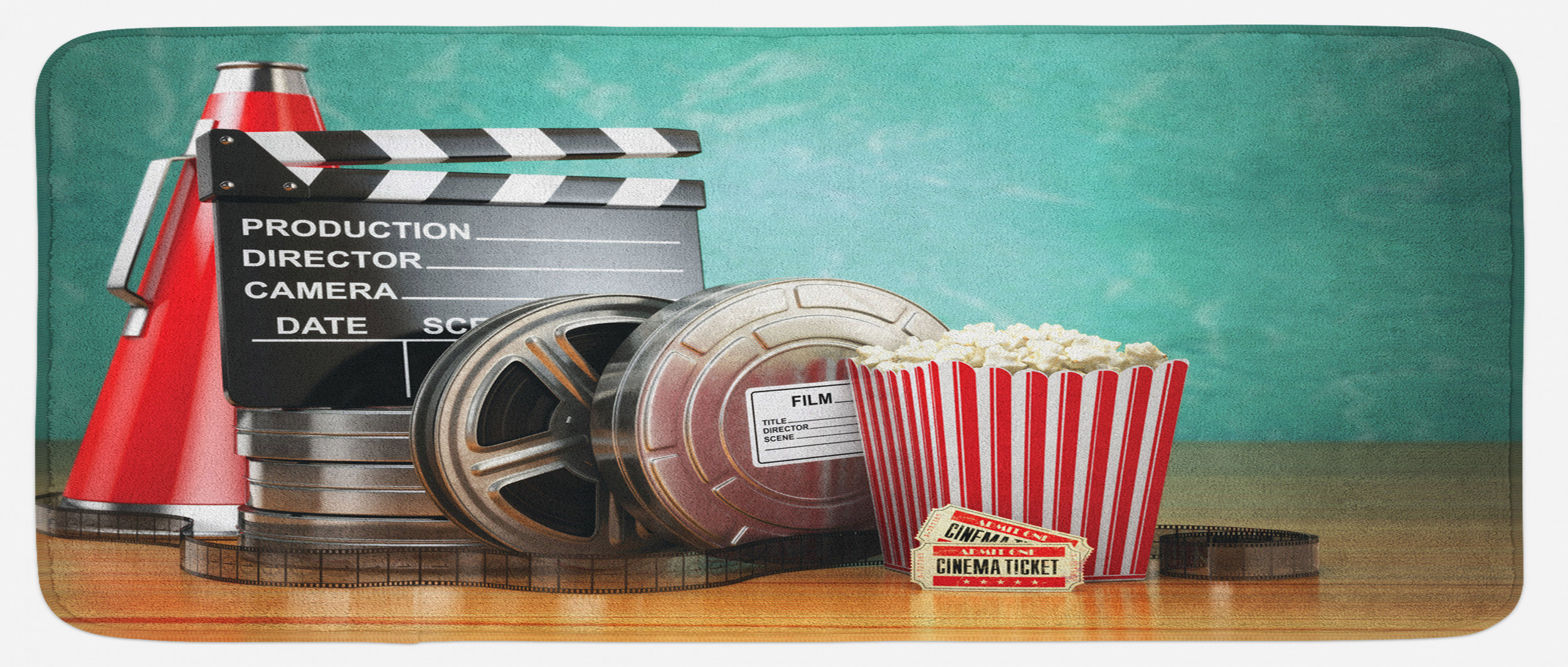 East Urban Home Movie Theater Kitchen Mat | Wayfair