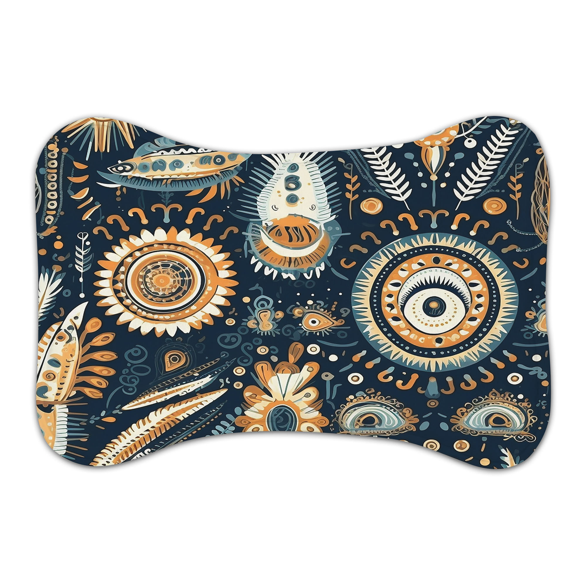 MentionedYou Ikat Vibrance - 1 Piece Bone Shape Feeding Mat | Wayfair