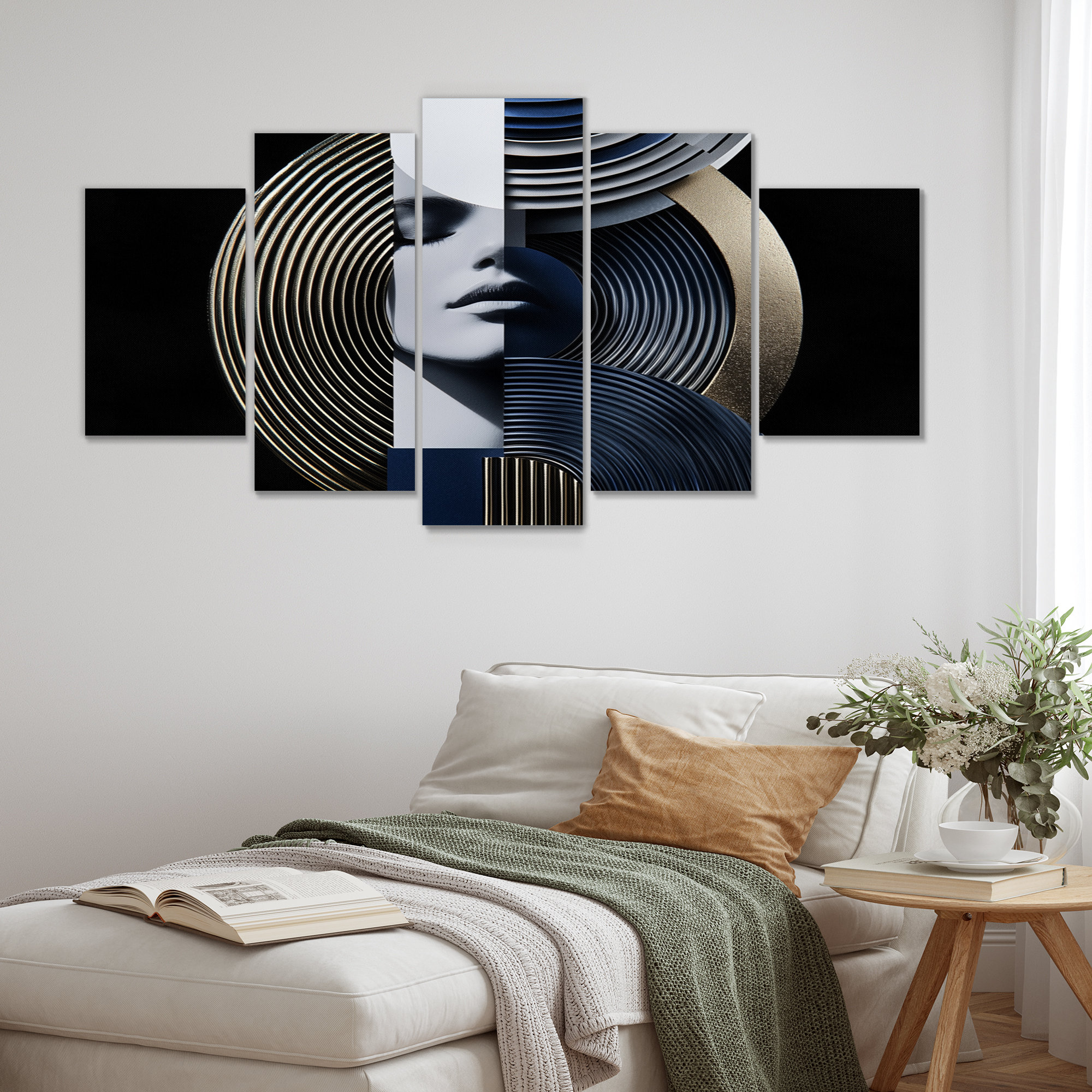 Wrought Studio™ Dark Symmetry Of Strength eometric Woman Portrait II ...