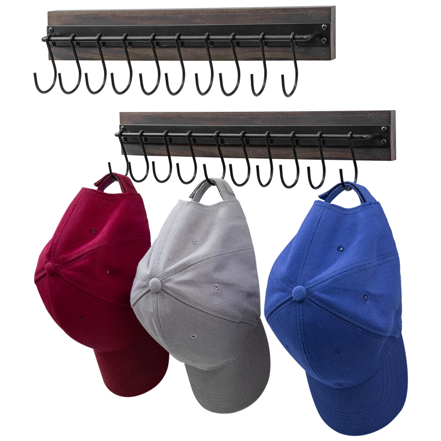 17 Stories 2-Piece Wall Mounted Coat Hooks Rack | Wayfair
